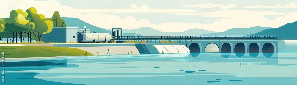 resilient infrastructure flat design side view disaster management ...