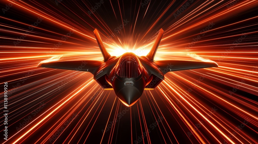 high-speed fighter jet liftoff, intense energy, runway action, detailed ...