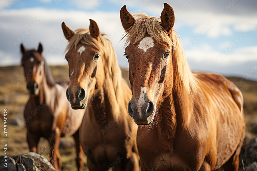 Behold harmonious union of majestic equines and awe-inspiring chasms ...