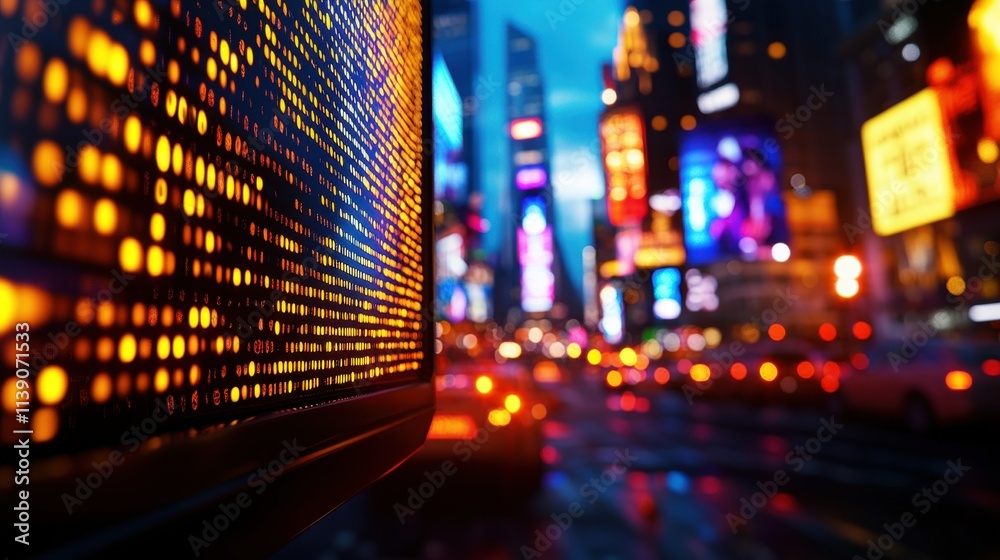 Vibrant nightlife display in times square new york city urban ...