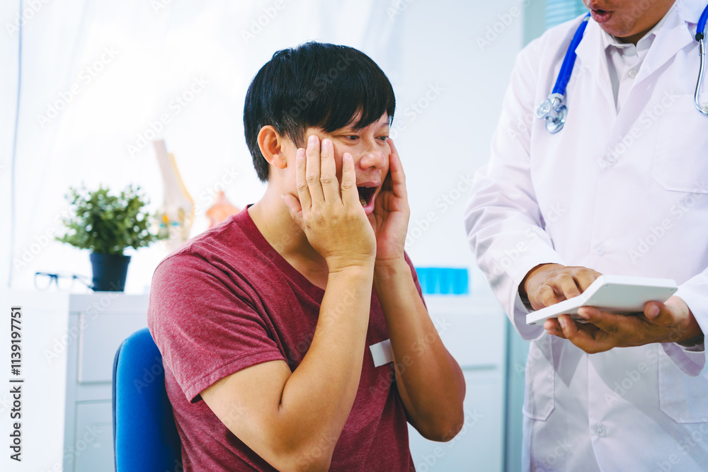 A man suffering from urinary tract infections visits a doctor at the ...