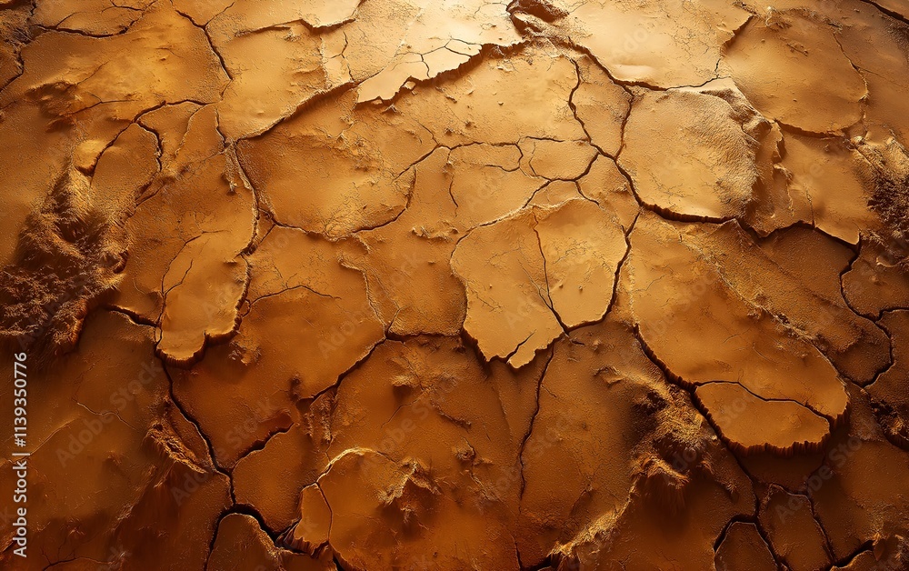 Red planet surface texture with fractures and characteristic ...