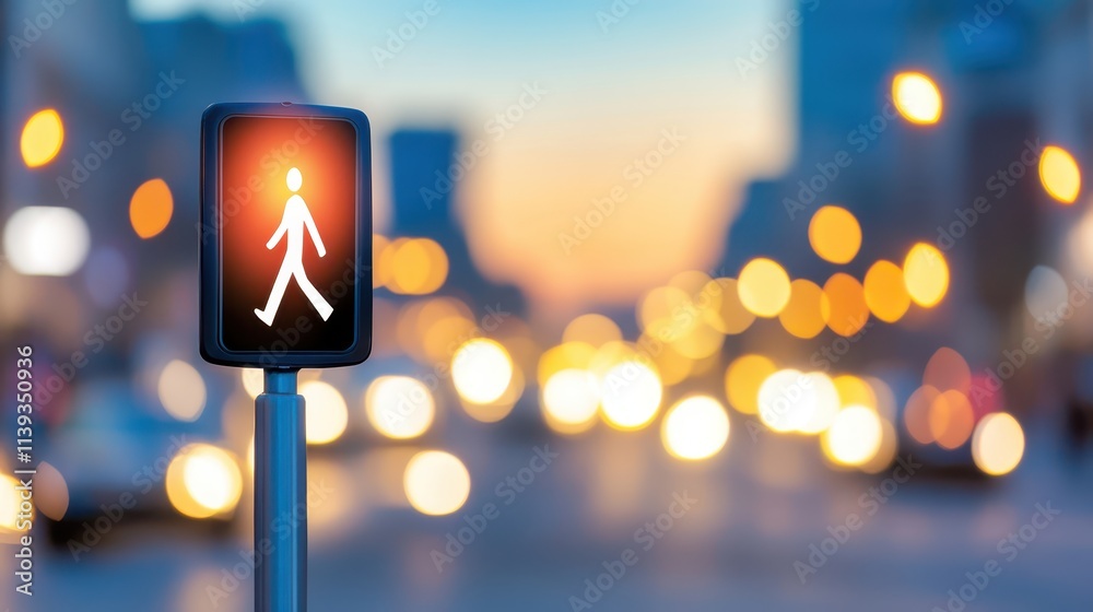 Urban traffic control, a solitary light stands tall, guiding vehicles ...