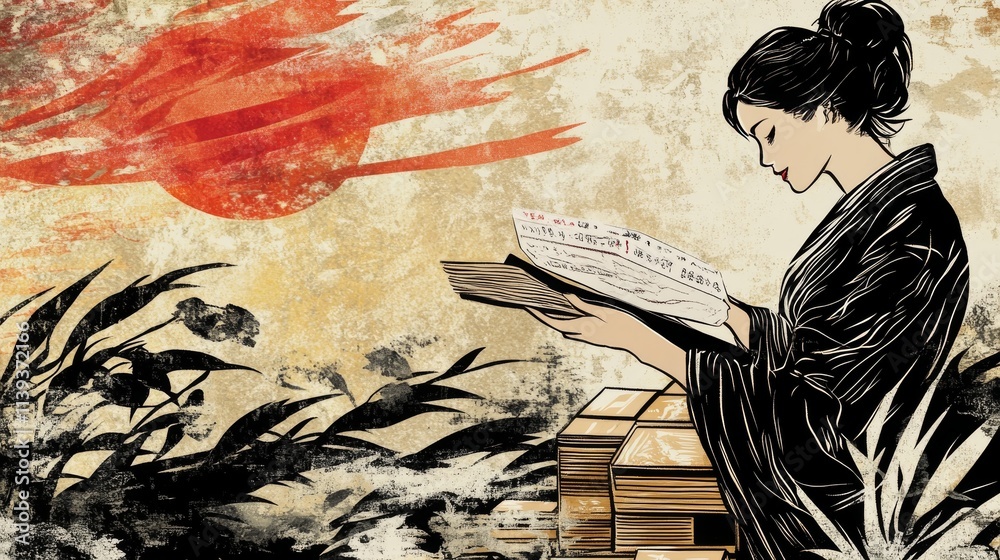 Female logistics employee checking shipping labels against an inventory ...