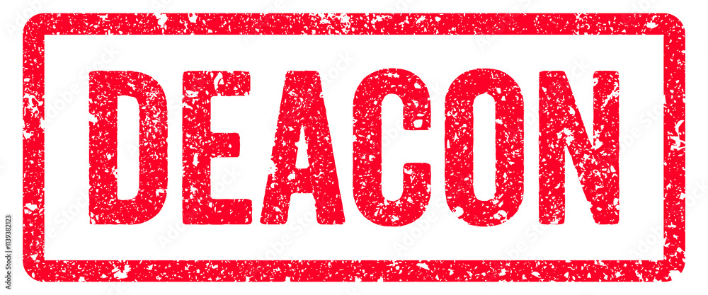 Deacon Stamp Transparent Seal, Red Grunge Deacon Word Rubber Stamp Seal ...