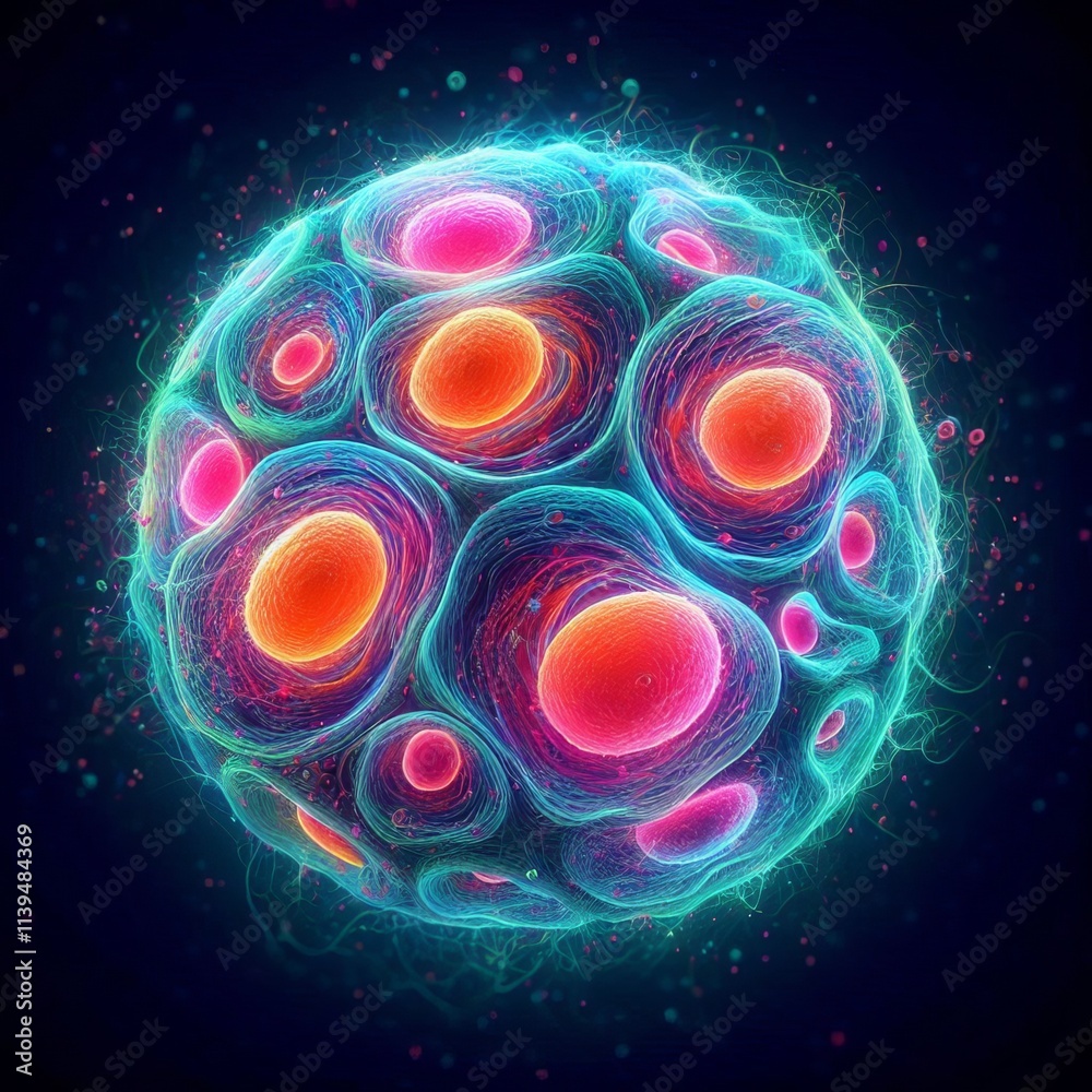147 Mitosis Edge A highlighted image of cells undergoing mitosis Stock ...