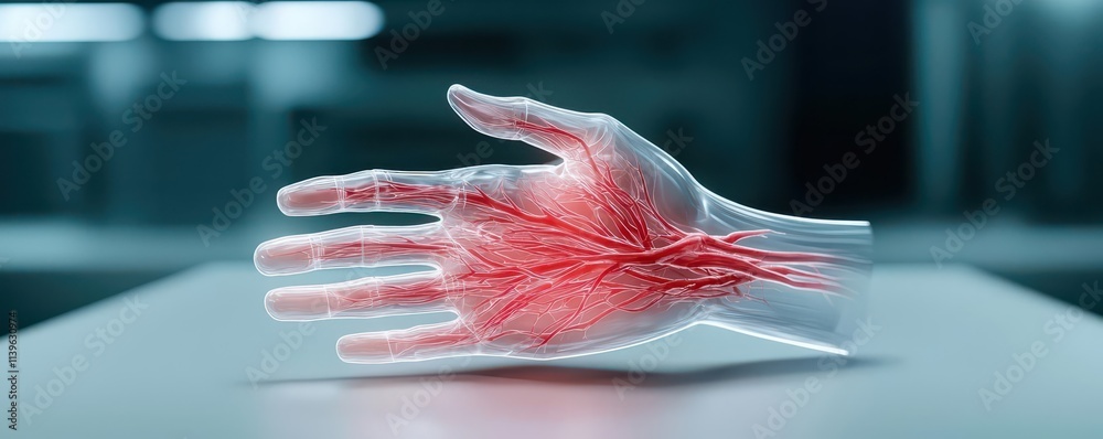 Bioprinter producing a skeletal human hand structure with intricate ...