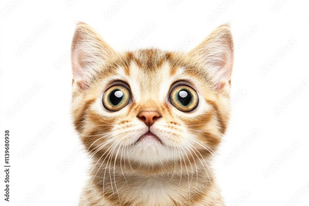 Close-Up of a Skeptical Cat with Big Eyes, Wondering What to Do: A ...
