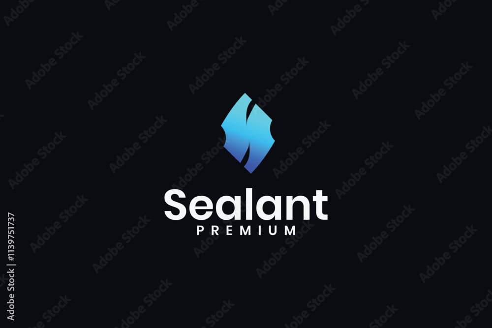 creative premium sealant icon logo vector design template. bold initial ...