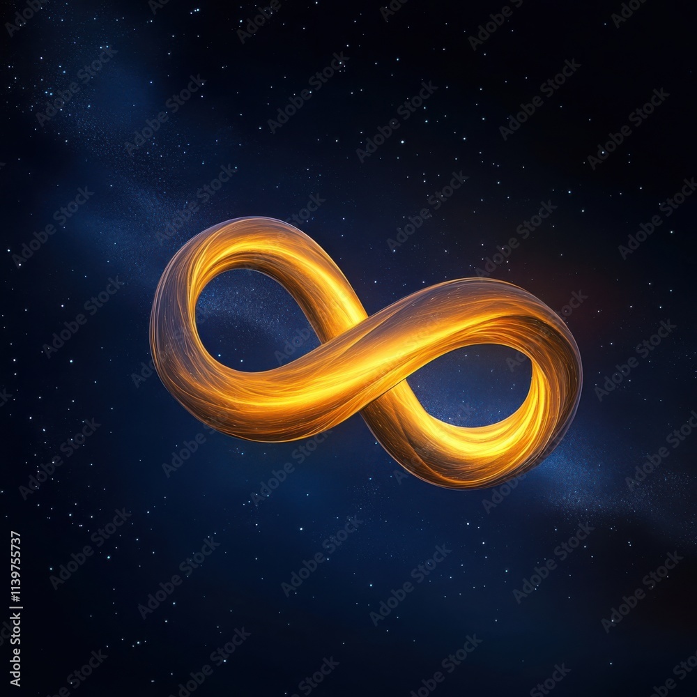 Abstract Digital Representation of Infinity Symbol Cosmic Space 3D ...