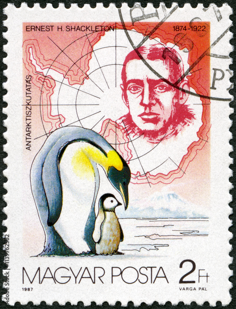 HUNGARY - 1987: shows Sir Ernest Henry Shackleton (1874-1922), explorer ...
