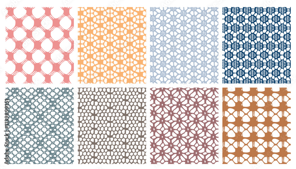 Lace fabrics with eight different colors and unique polka dot patterns ...