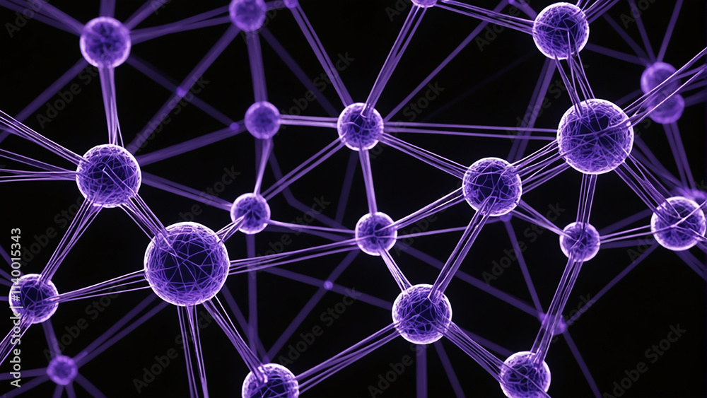 Purple artificial neural networks on black background, generated in AI ...