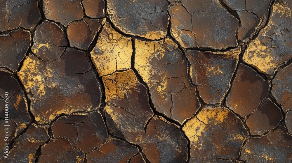 cracked dry earth texture in arid desert landscape showing patterns of ...