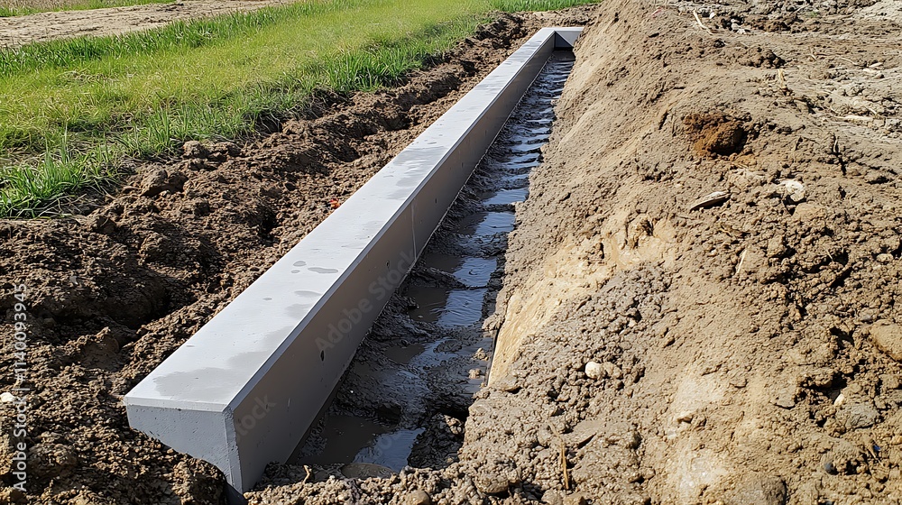 Curb Installation: A New Concrete Curb Being Installed in a Newly ...