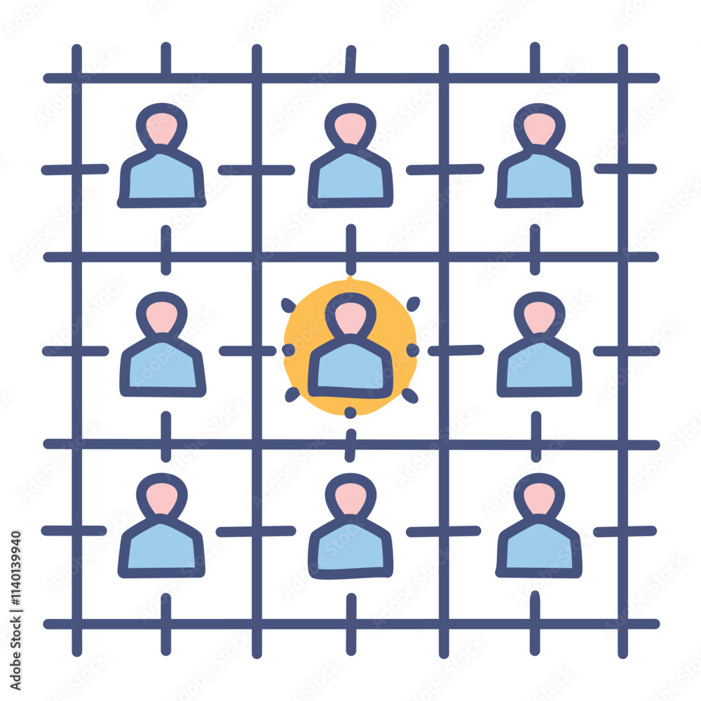 Individuality in the crowd. Unique person stands out, symbolizing ...