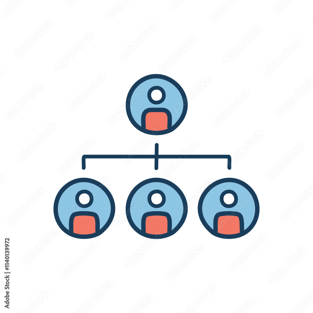 Vector de Stock Team hierarchy chart. Visual representation of a ...