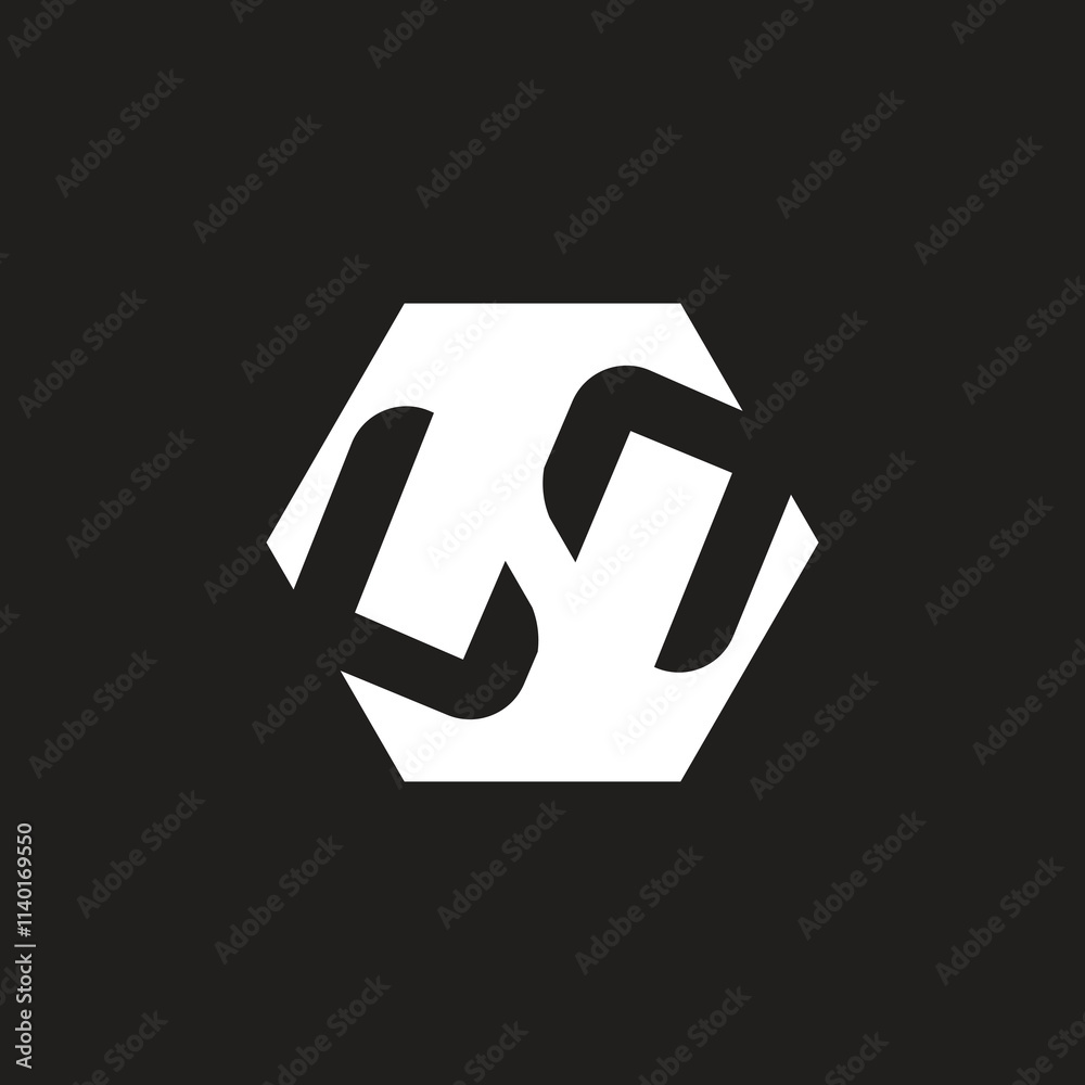 Letter H logo design inside hexagon shape and negative space initial ...