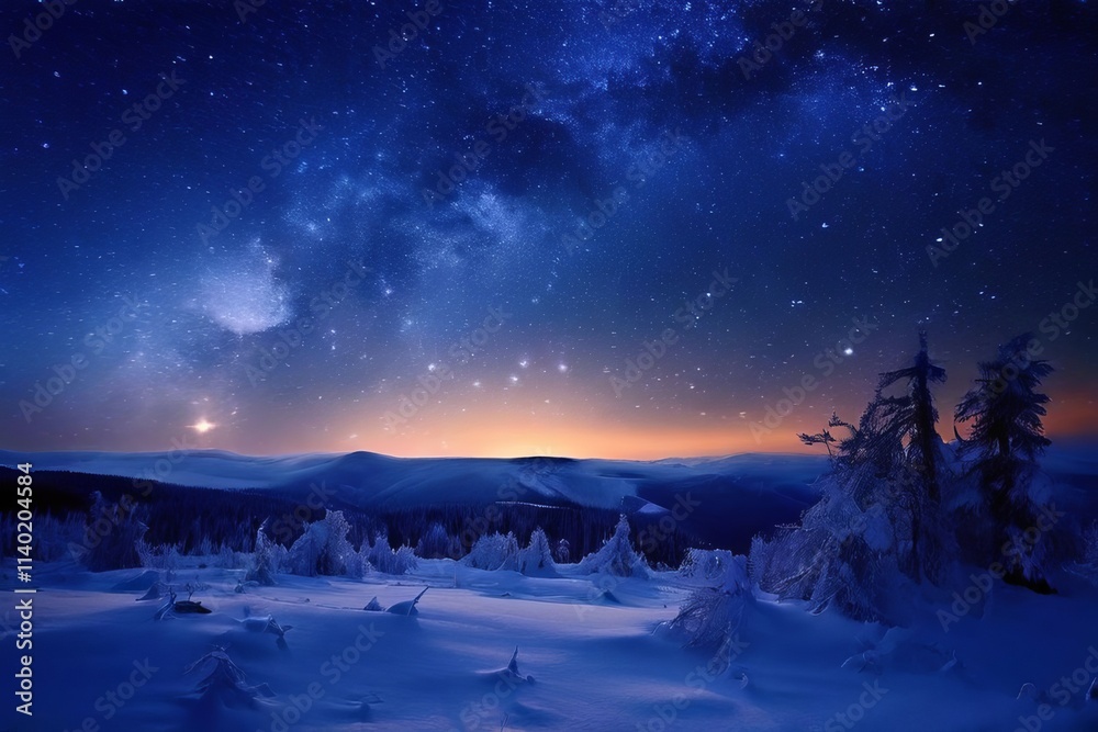 5 winter stargazing a clear night sky full of stars with the mil Stock ...