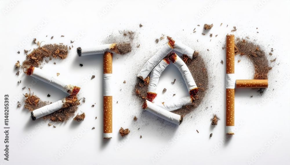 Stock-Foto „Creative Anti-Smoking Message Using Cigarette Butts to Form ...