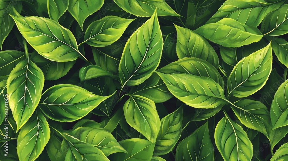 74.Delicate seamless pattern of tea leaves in a repeating vector design ...