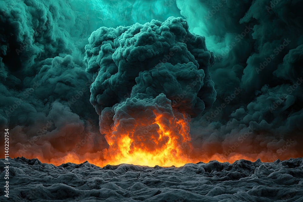 greenhouse gas emissions methane climate change Dramatic scene of dark ...