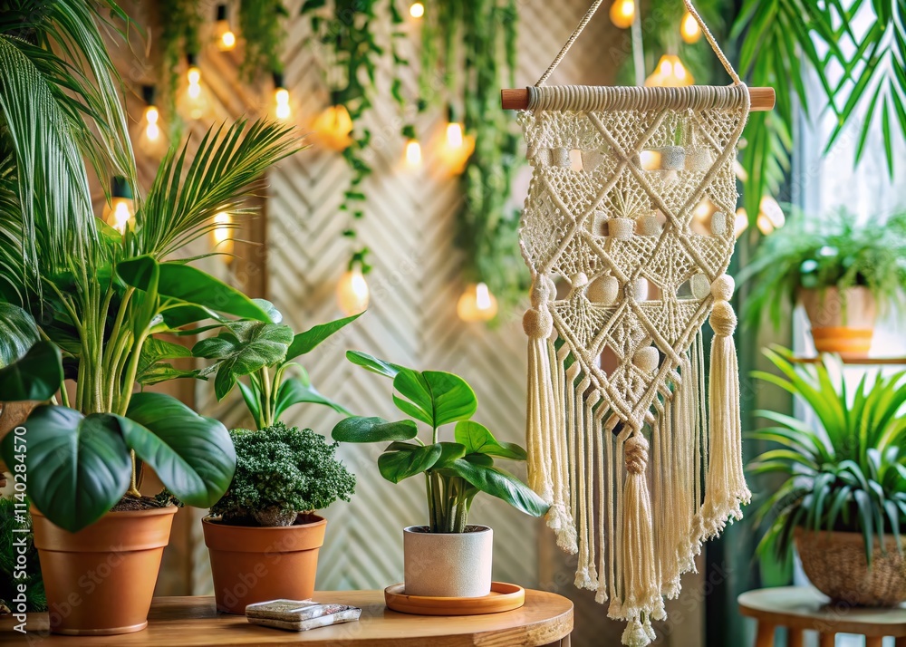 Boho Desktop Wallpaper: Macrame, Plants, & Geometric Patterns - High ...
