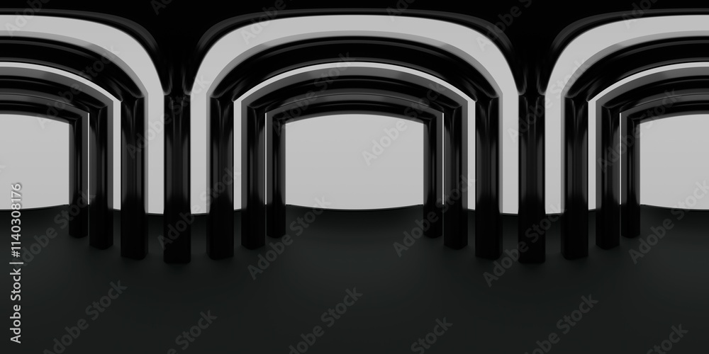 3d render image of panoramic 360 view equirectangular hdri studio lights image map, environment ...
