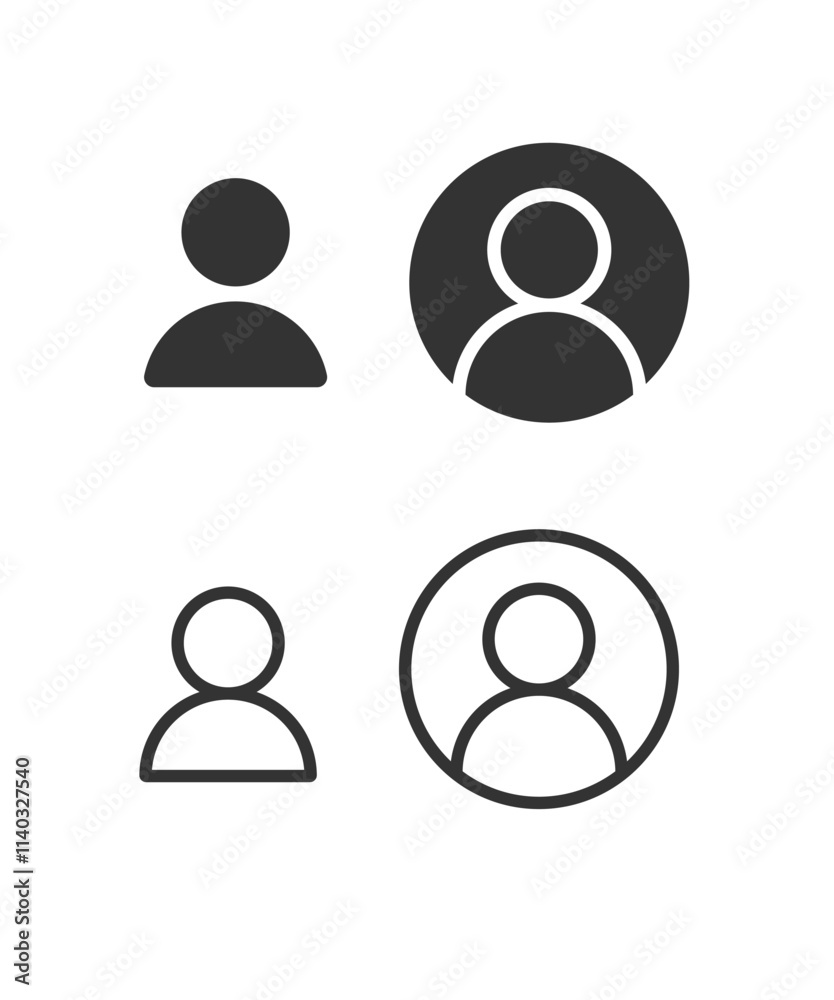 User profile icons on write background. Vector illustration stock ...
