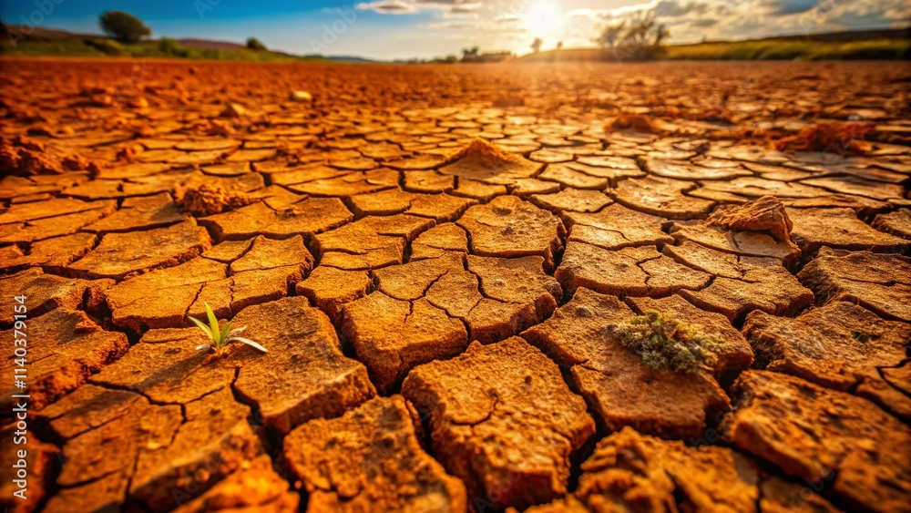 Dry Cracked Earth, Dusty Ground Texture, Brown Soil Background, Parched ...