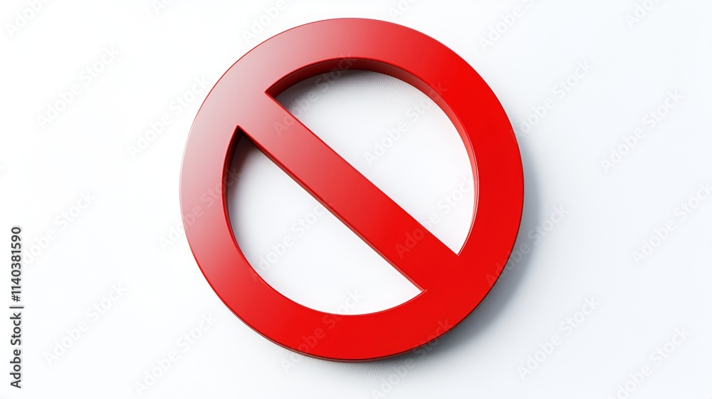 Prohibition Symbol Red Circle No Entry Sign Stock Photo | Adobe Stock