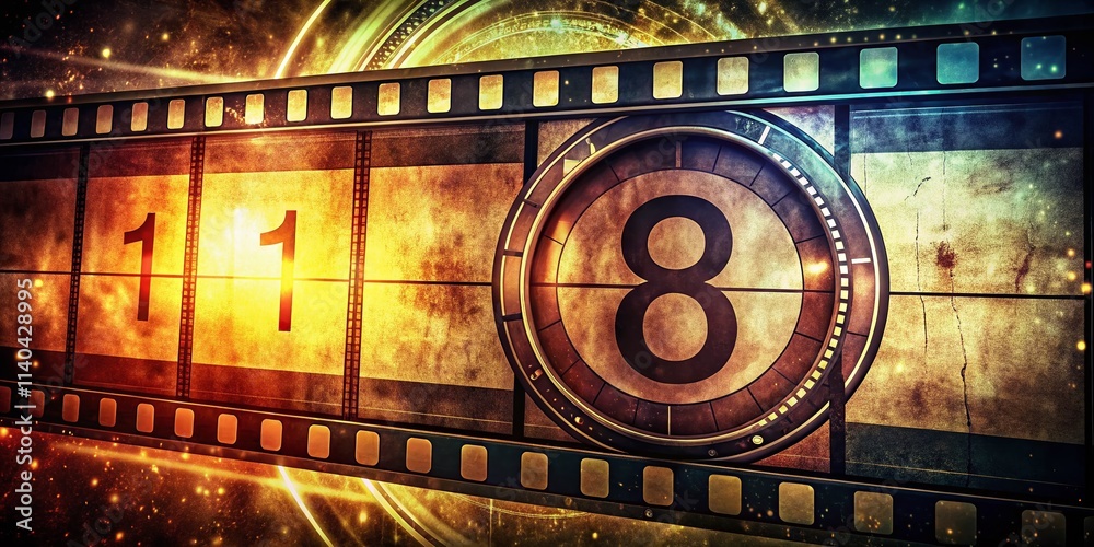 Grunge Film Countdown Timer, Retro Film Grain, Vintage Movie Counter, 3 ...