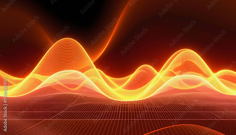Generate an abstract image of radio frequency waves blending seamlessly ...