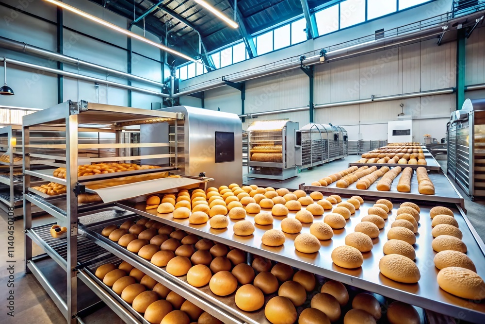Industrial Bakery: Bread Molding Machines Shaping Dough Loaves for ...