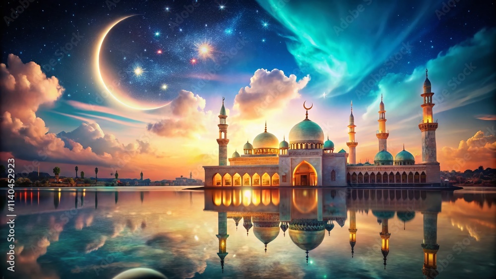 Islamic Double Exposure Photography: Spiritual Symbols, Crescent Moon ...