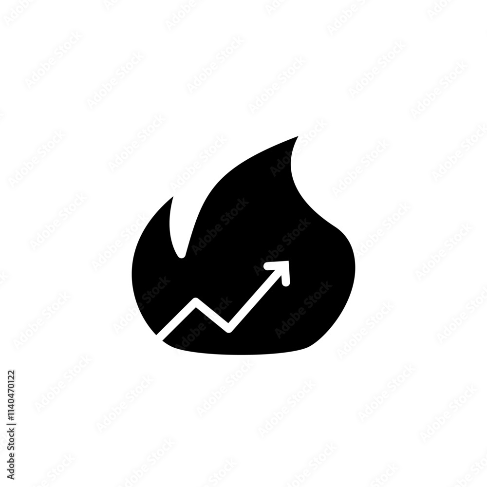 trending fire icon, simple flat style, illustration, logo sign symbol ...