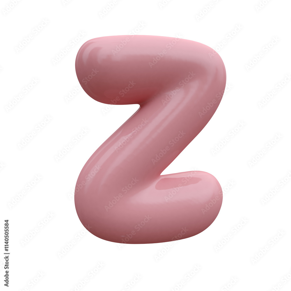 Pink bubble font. Inflated alphabet 3D ballon letters and numbers ...