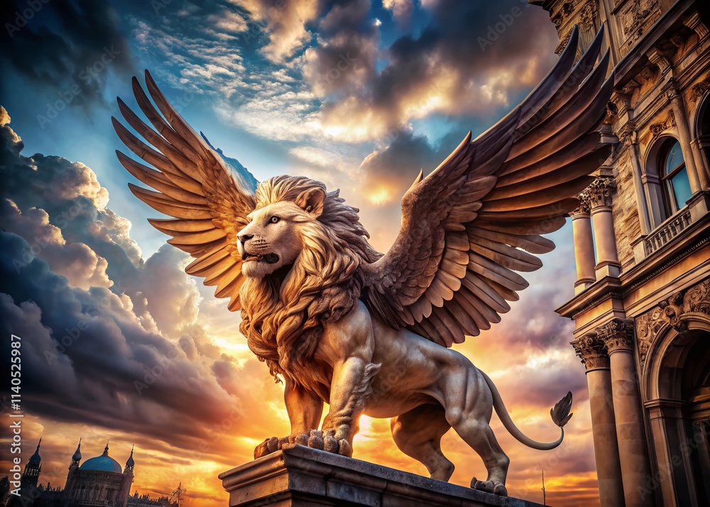 Majestic Lion Eagle Hybrid Creature: Architectural Photography, Fantasy ...