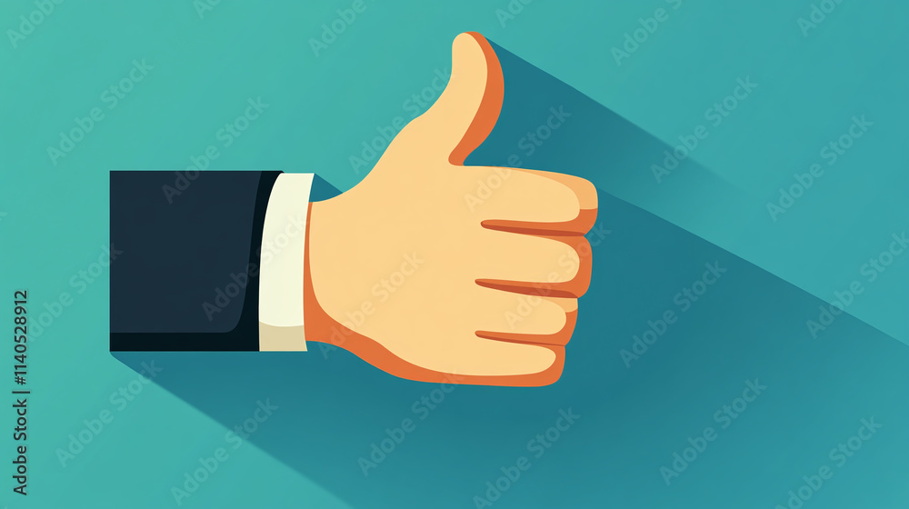 Isolated like or thumbs up icon, a symbol of positive hand feedback ...