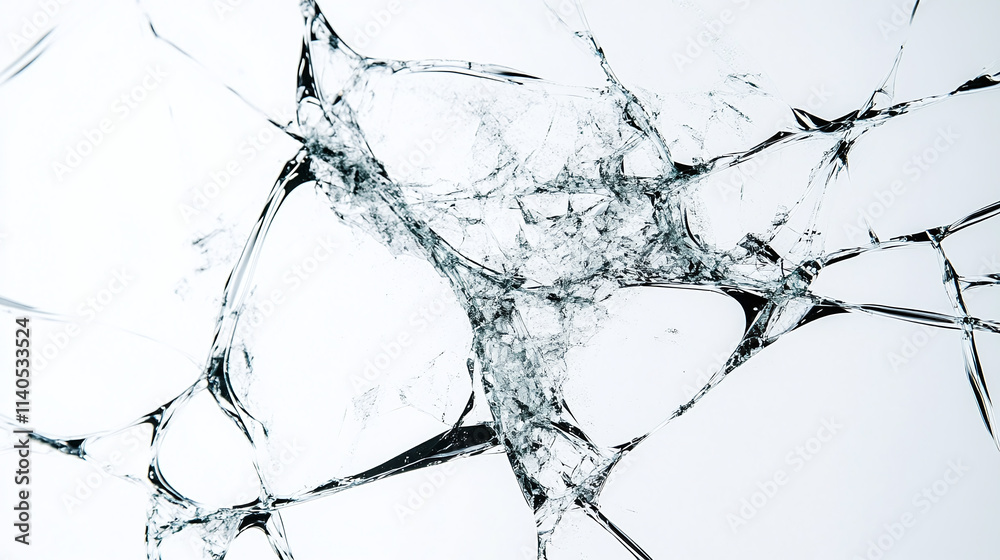 Smartphone with shattered glass screen isolated on white background ...