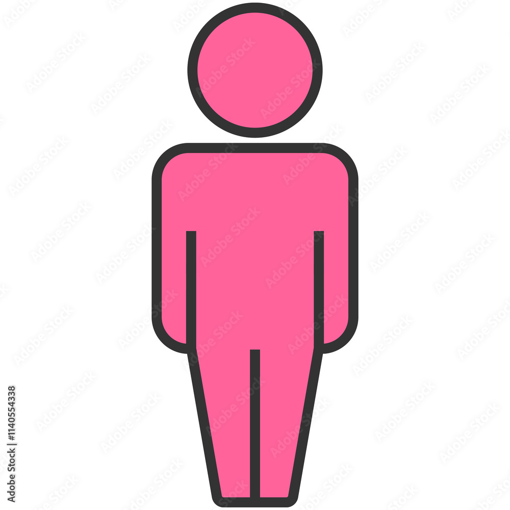 pink full body person icon Stock Illustration | Adobe Stock