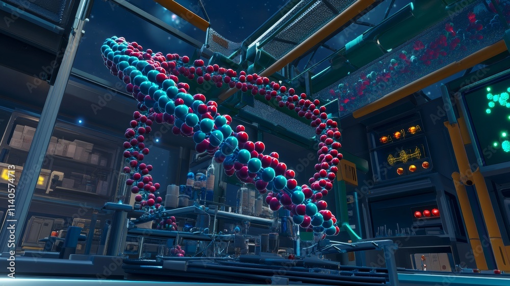 Molecules, 3D model. Atoms, chemical bonds, biomolecules molecular nano ...