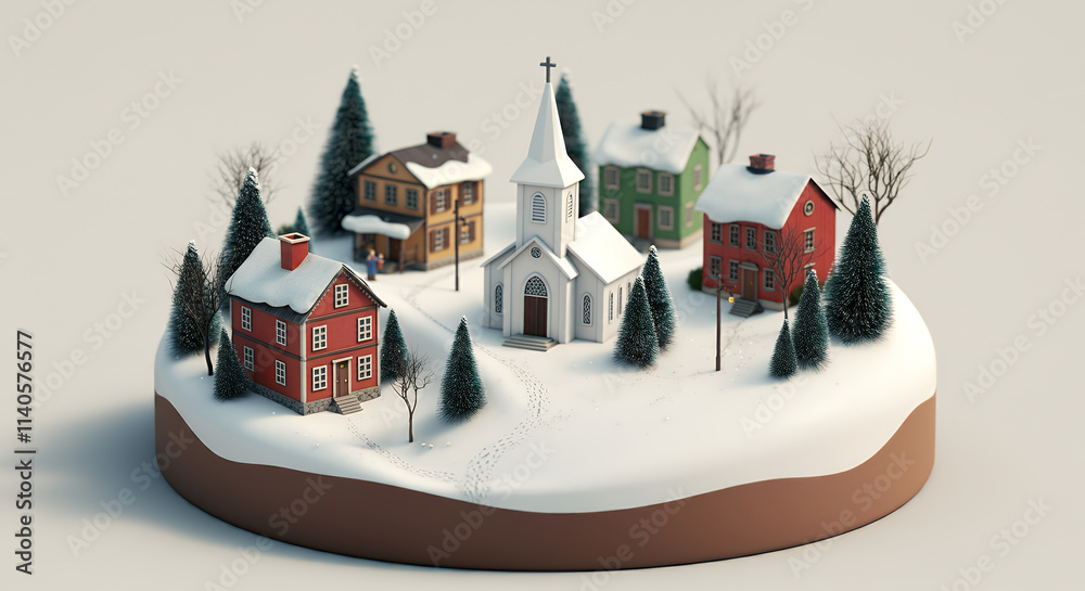 Christmas miniature diorama : Night in a Snowy Village, Santa Claus and ...