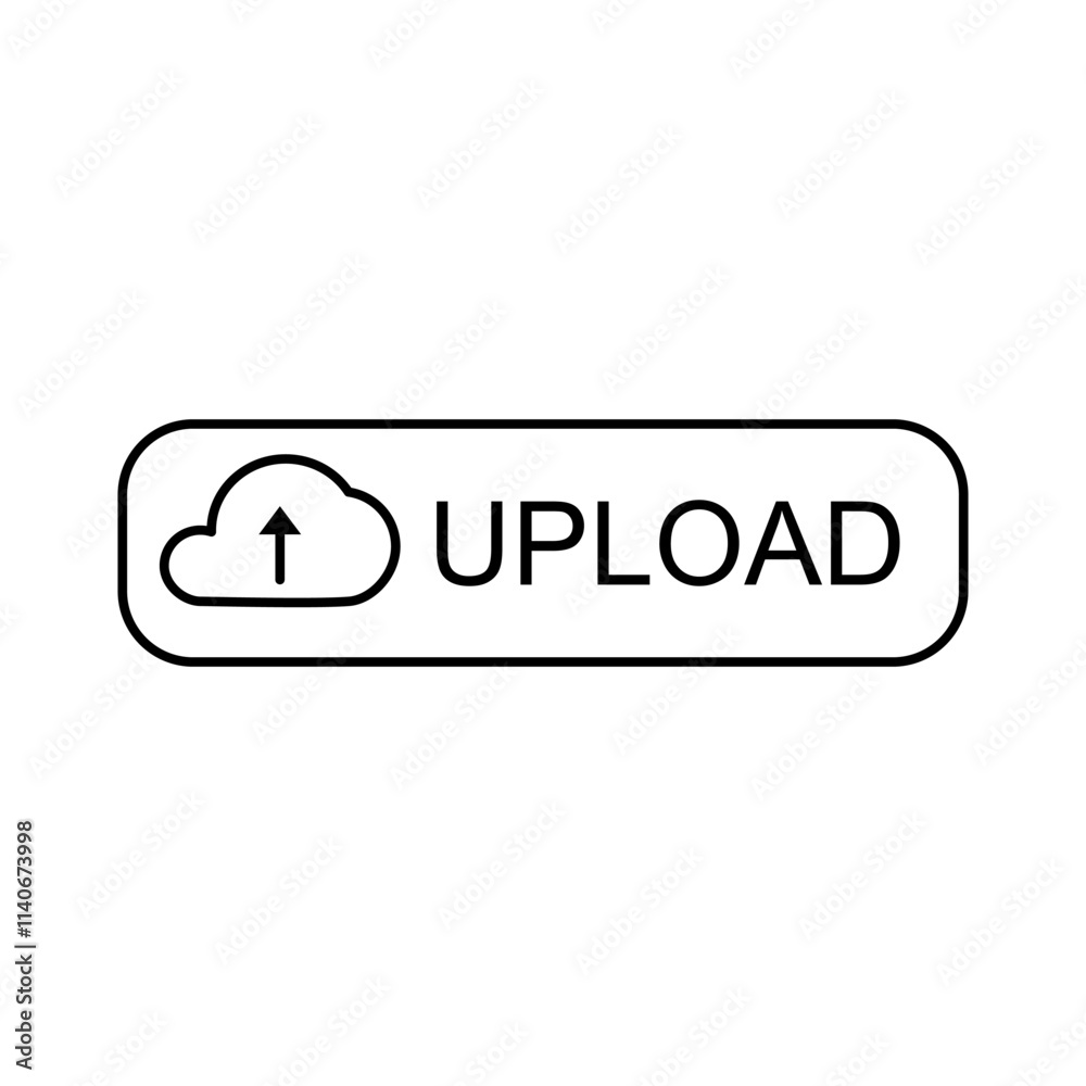 Vector de Stock upload button icon, simple flat style, illustration, logo sign symbol pictogram ...