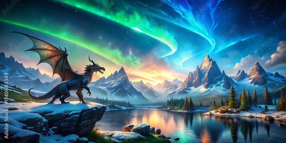 Skyrim Wallpaper: Epic Fantasy Landscape, Dragon, Mountains, Northern ...