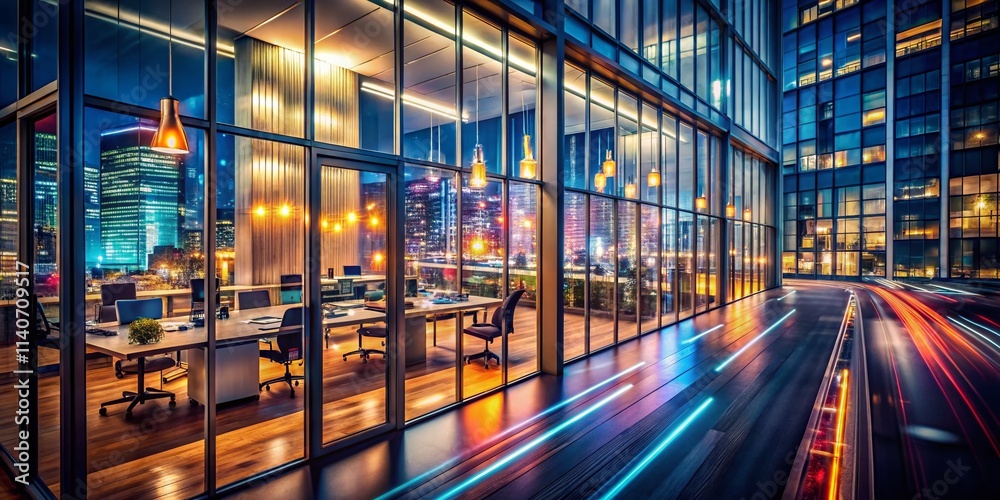 Stunning Long Exposure Office Zoom Backgrounds: Blurred City Lights ...