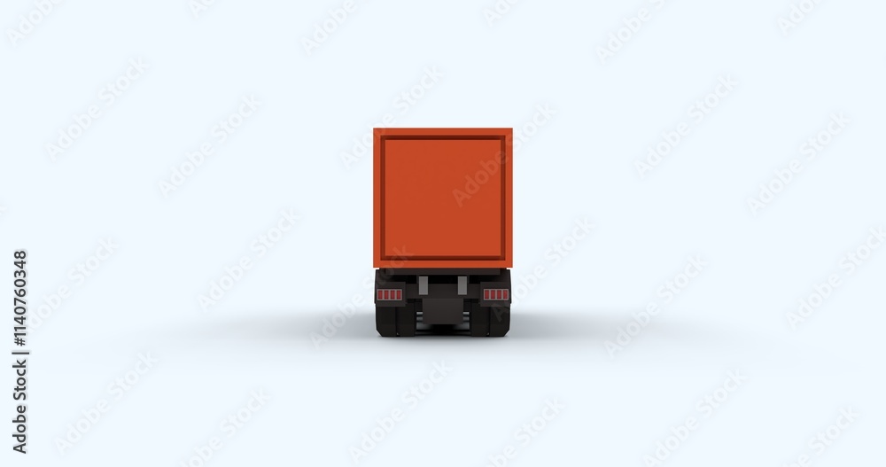 Stylized 3D render container cargo truck in low poly design with ...