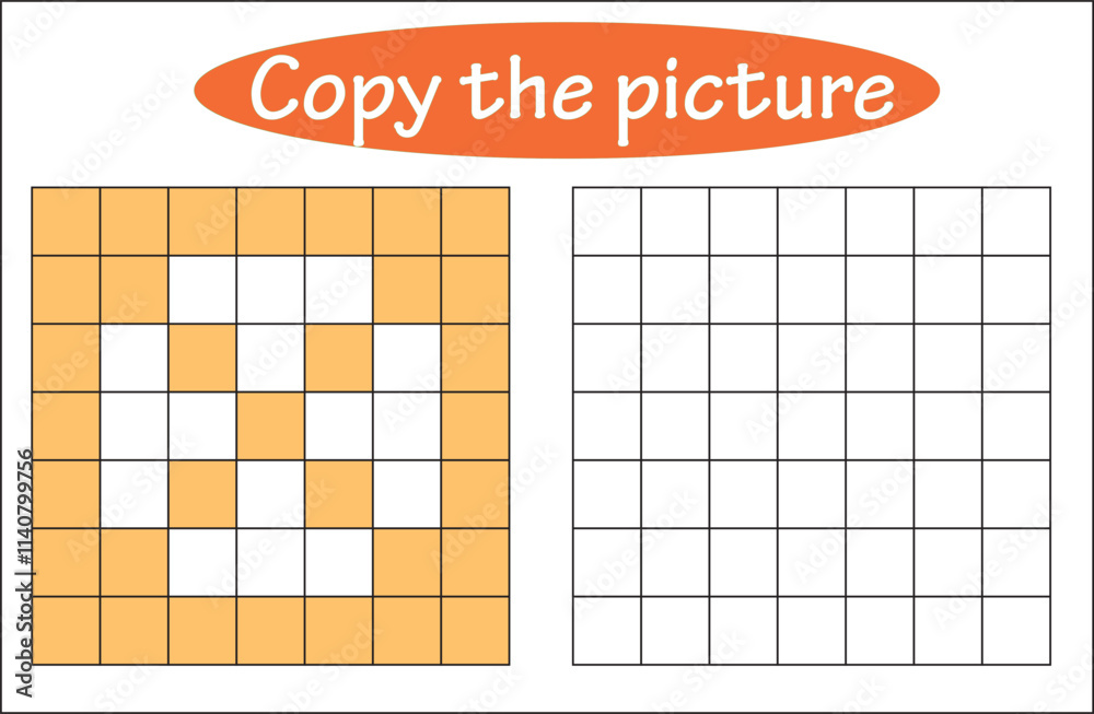 Copy the picture. Printable worksheet. Pixel art. Drawing skills ...