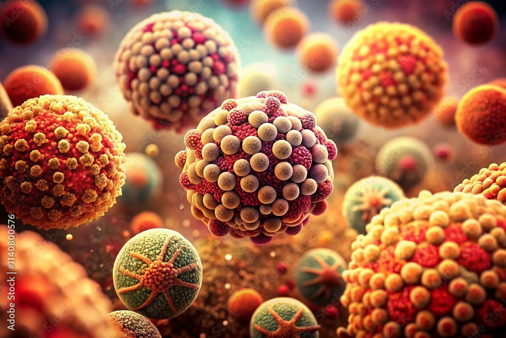 Vintage Microscopic Mast Cell Photography: Cellular Biology, Histology ...