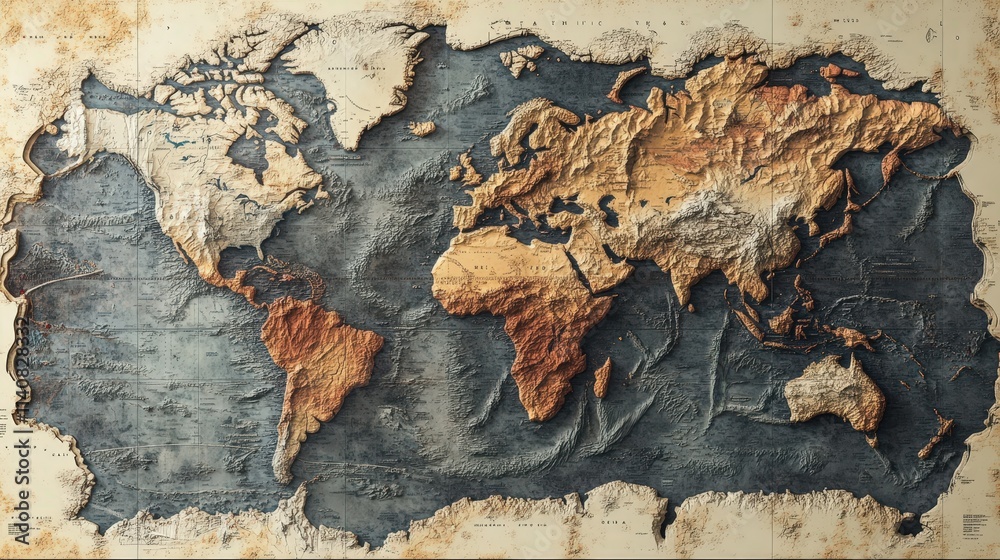 map showing the global impact of crustal imbalance, highlighting areas ...